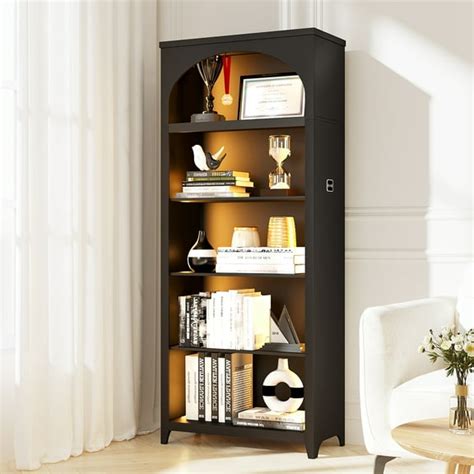 Vkcc 70 8 Storage Cabinet With Led Arched Glass Door And Drawers