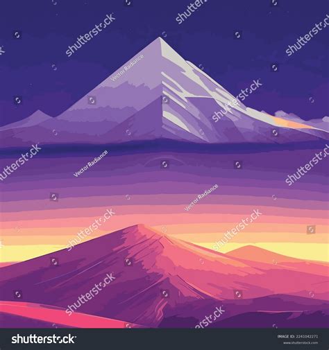 Brightly Colored Mountain Ranges Beautiful Landscape Stock Vector