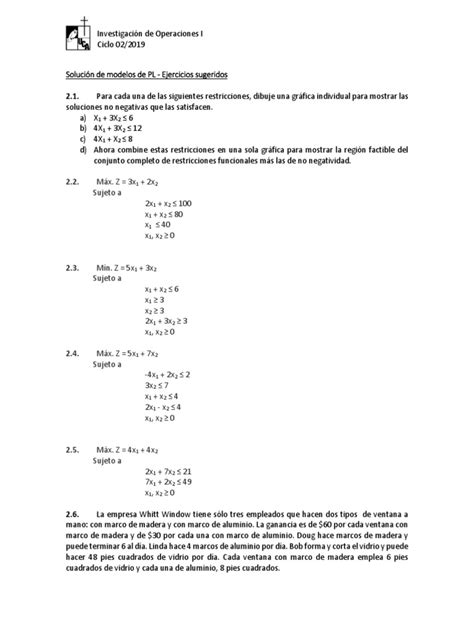 Metodo Grafico Programacion Lineal Pdf Química Naturaleza