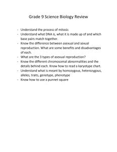 Asexual Reproduction Study Sheet Grade 9 Science