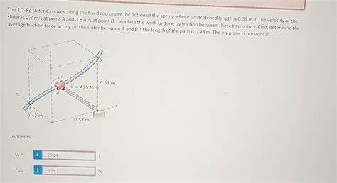 Solved The 1 7 Kg Slider C Moves Along The Fixed Rod Under