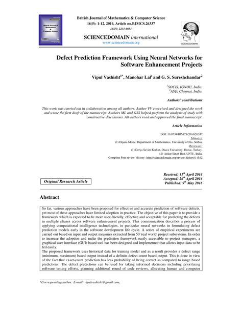 pdf defect prediction framework using neural networks for software