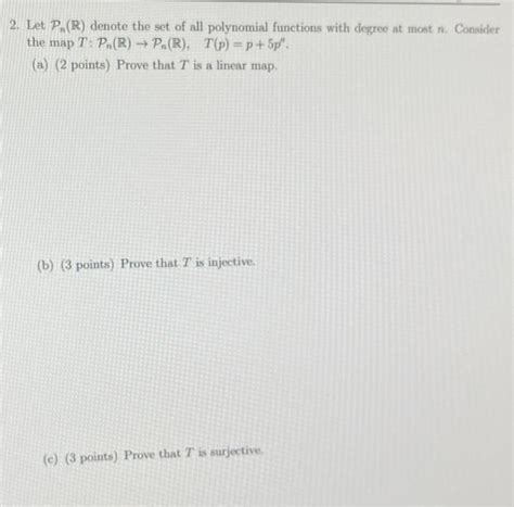 solved 2 let p r denote the set of all polynomial