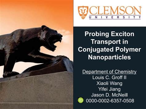 Probing Exciton Transport In Conjugated Polymer Nanoparticles Ppt