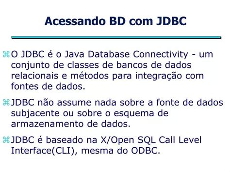 Ppt Understanding Jdbc Java Database Connectivity Powerpoint
