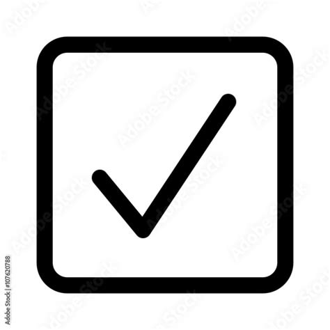 Square Checkbox Or Check Box Line Art Icon For Apps And Websites Stock