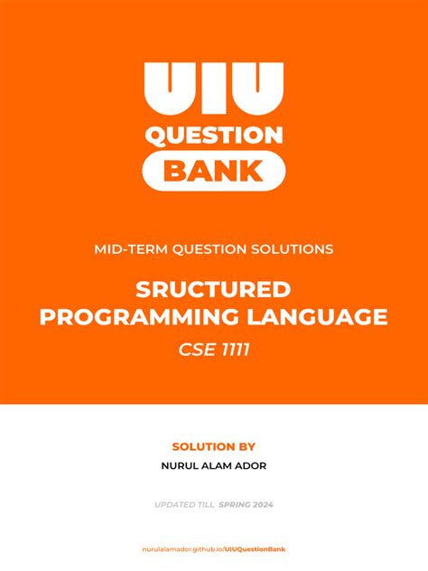 Structured Programming Language Mid Solution Pdf Software