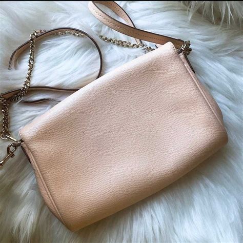 Coach Beige Smooth Leather Crossbody Handbag Gem