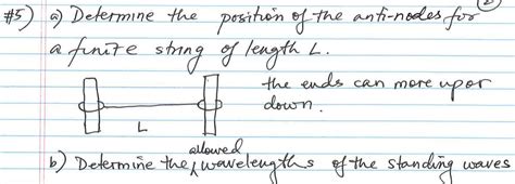 solved 5 ﻿a ﻿determine the position of the anti nodes