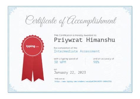 Intermediate Typing Certificate Pdf