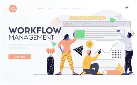 Premium Vector Flat Modern Design Illustration Of Workflow Management