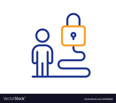 Lock Line Icon Security Access Sign Royalty Free Vector
