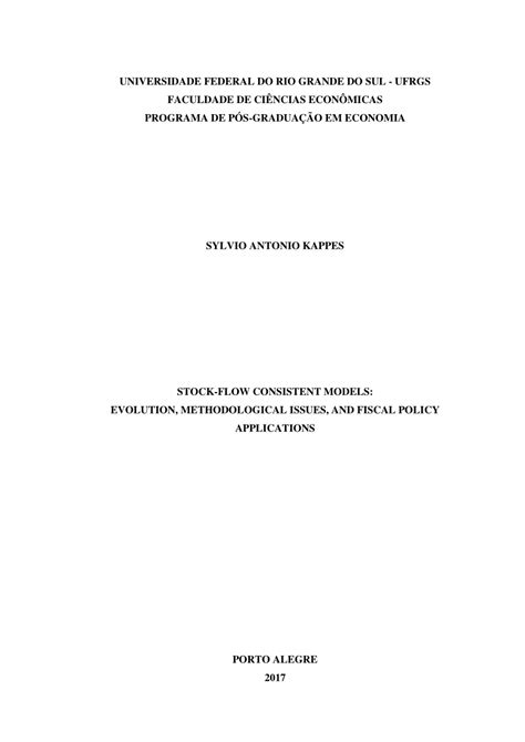 pdf stock flow consistent models evolution methodological issues