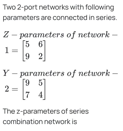Answered Two 2 Port Networks With Following Bartleby