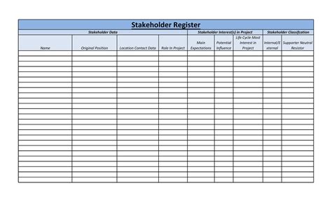 Stakeholder Register Template