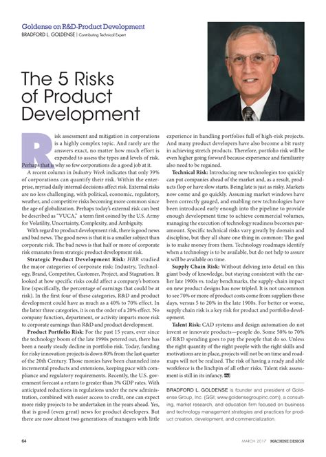 Pdf The 5 Risks Of Product Development A131
