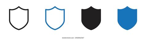 Shield Icon Outline Vector Line Set Stock Vector Royalty Free 2502062367 Shutterstock