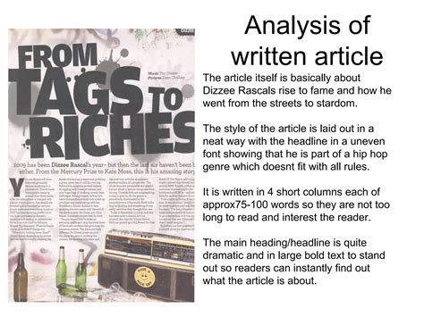 Analysing Magazine Articles Ppt Hip Hop Music Music