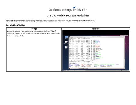 cyb 230 module four lab worksheet dl cyb 230 module four lab
