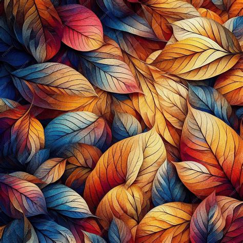 Premium Photo Abstract Autumn Beauty In Multi Colored Leaf Vein Pattern