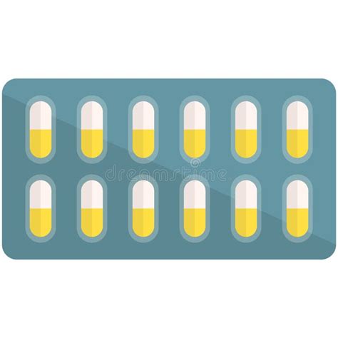 Capsule Pill Blister Pack Vector Isolated On White Stock Vector