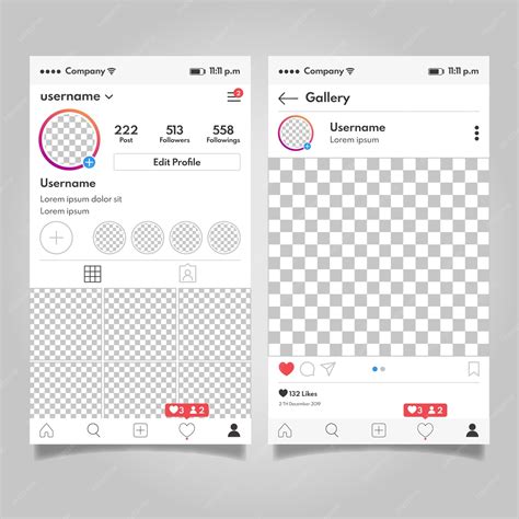 Premium Vector Instagram Profile Interface Template Concept