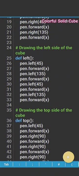 drawing colorful solid cube python turtle graphics shorts