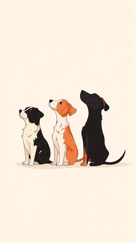 おすわりする3匹の子犬の犬壁紙｜ai百科「シンテリ」で調べる語句・イラスト