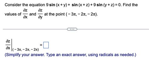 solved consider the equation 9sin x y sin x z 9sin y z 0