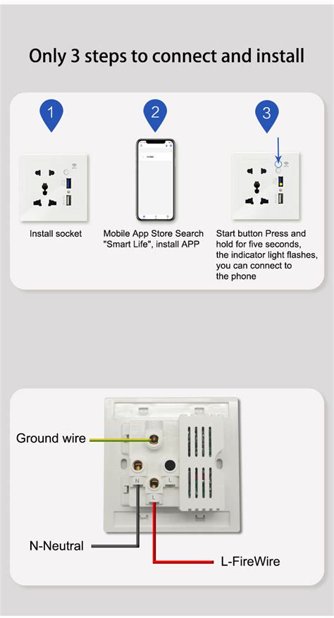 SmartX WiFi Smart Wall Socket With USB Works With Alexa Google SmartX BD