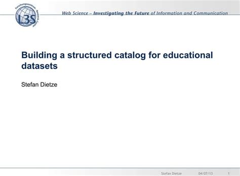 A Structured Catalog Of Open Educational Datasets Ppt Free Download