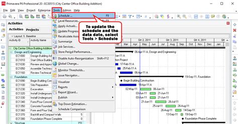 what is the data date in primavera p6 taradigm