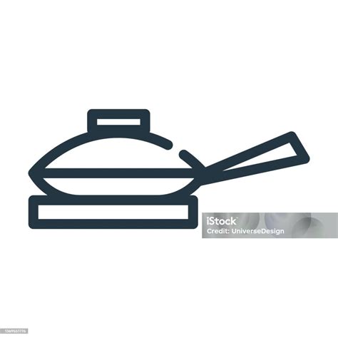 팬 얇은 선 아이콘 요리 부엌 개념 고립 된 윤곽 기호에서 선형 아이콘을 요리 웹 디자인 및 앱에 대한 벡터 그림 기호