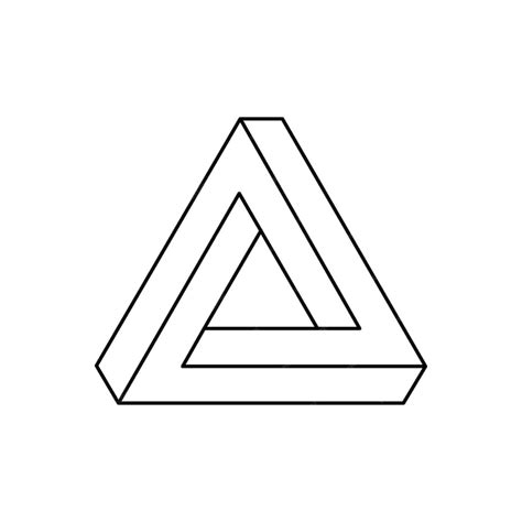 Premium Vector Linear Impossible Triangle Optical Illusion Vector 3d Illustration