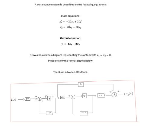 Solved A State Space System Is Described By The Following