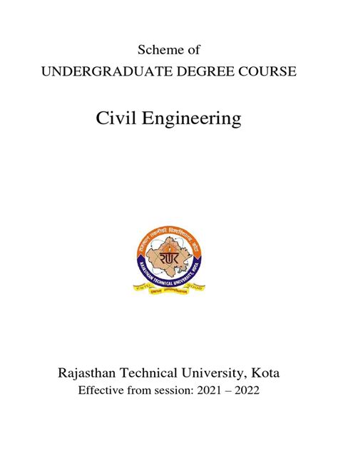 Ce Rtu Semester Rtu Scheme Pdf Engineering Civil Engineering