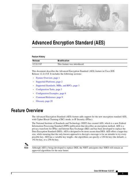 Advanced Encryption Standard Aes Feature Overview Pdf
