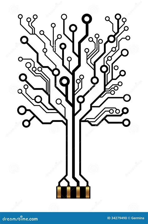 Vector Circuit With Brain Technology Background Concept Illust