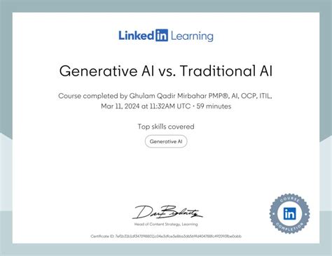 Certificate Of Completion Ghulam Qadir Mirbahar Pmp® Ai Machine Learning Data Science Itil