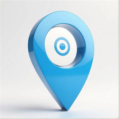 premium photo blue pointer icon location symbol isolated on white gps