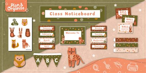 Classroom Display Pack Animal Boho