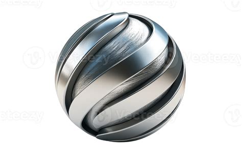 A Polished Metallic Sphere With Curved Grooves Showcasing A Sleek And