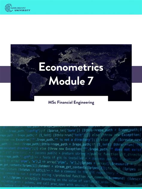 Wqu Econometrics Module 7 Compiled Content Pdf Pdf