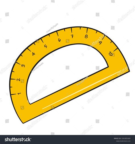 Yellow Protractor Vector Illustration Cartoon Stock Vector Royalty Free 2201855365 Shutterstock
