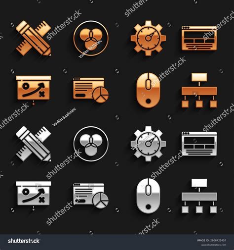 Set Website Statistic Ui Ux Design Stock Vector Royalty Free