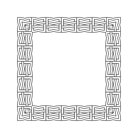 Ornamental Geometric Square Border Pattern Design With Symmetrical Ornamental Geometric Square Border Pattern Design With Symmetrical