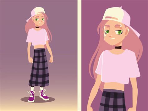 2d Girl Vector Art Icons And Graphics For Free Download