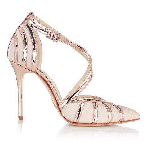 Afrodita Moire Semi Open Shoe In Nude Satin Just Ene Just Ene