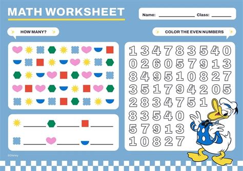 Donald Duck Math Worksheet Presentation