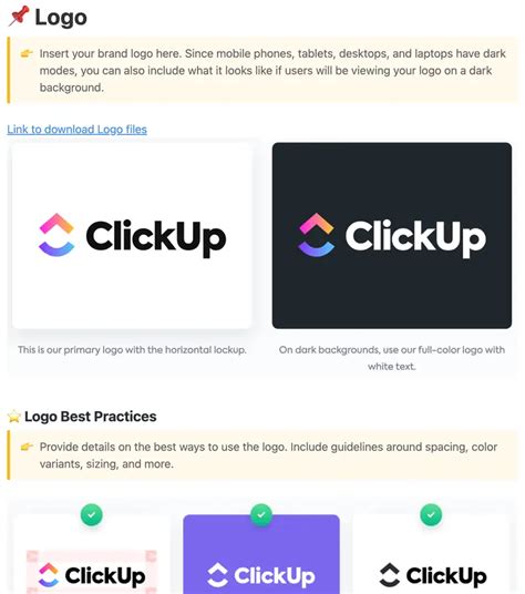 brand guidelines template for notion template by clickup™